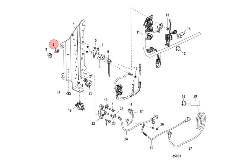 Mercury - BUSHING - Quicksilver - 23-856954 | Fuel Supply System-Hoses ...