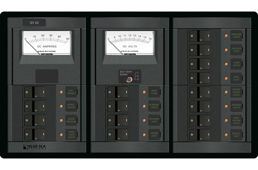 Blue Sea - 12 Volt DC Panel - 16 Position - PN. 1201 | Below-Deck ...