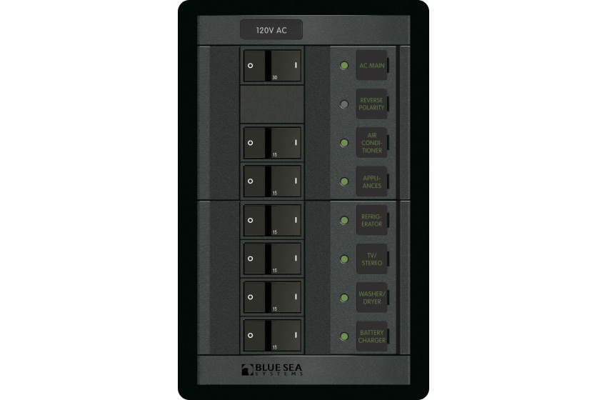 Blue Sea - 120 Volt AC Panel - Main + 6 Positions - PN. 1202 | AC ...