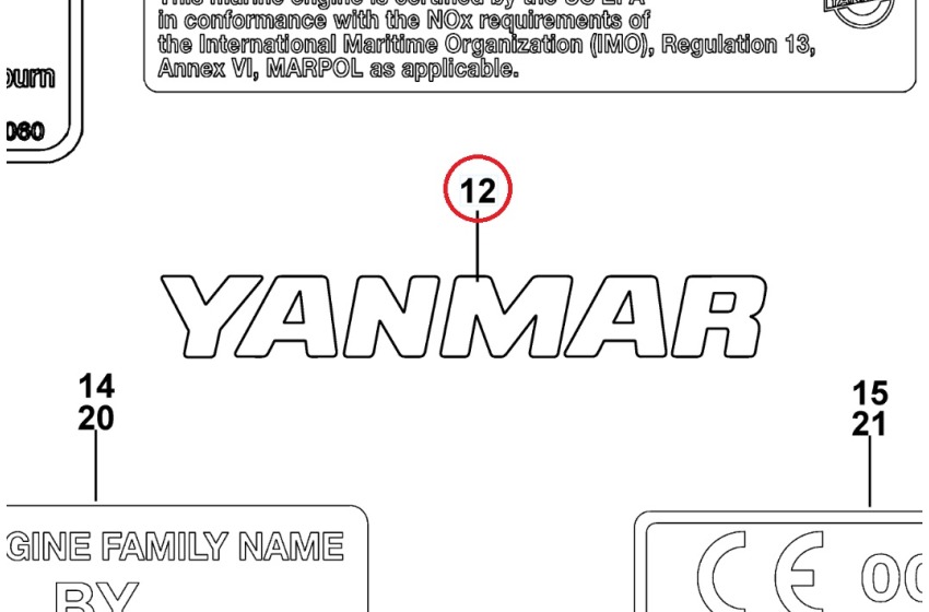 Yanmar - Label, Yanmar Logo - 120650-07130 | Other Yanmar | Bottom Line ...