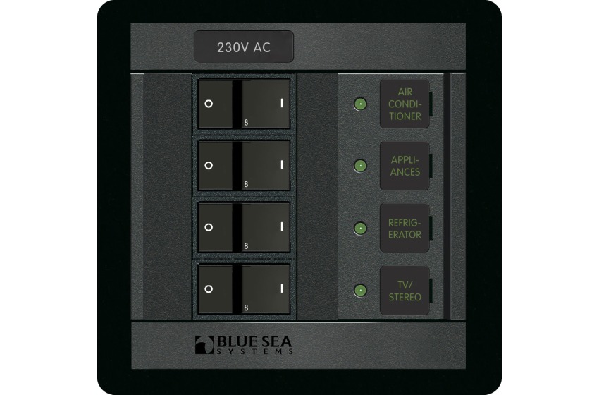 Blue Sea - 230 Volt AC 4 Position Panel - PN. 1211 | AC Panels | Bottom ...