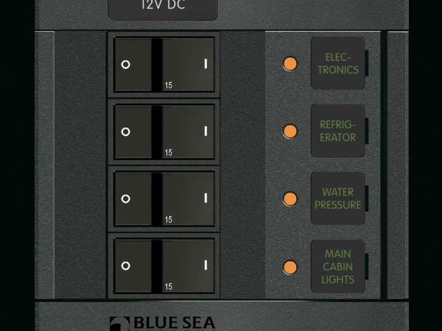 Blue Sea - 12 Volt DC Panel - 4 Position - PN. 1216 | Below-Deck ...