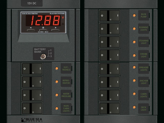 Blue Sea - 12 Volt DC Panel - 12 Position - PN. 1217 | Below-Deck ...