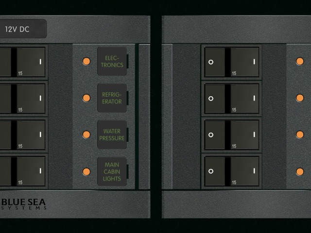 Blue Sea - 12 Volt DC Panel - 8 Position - PN. 1225 | Below-Deck ...