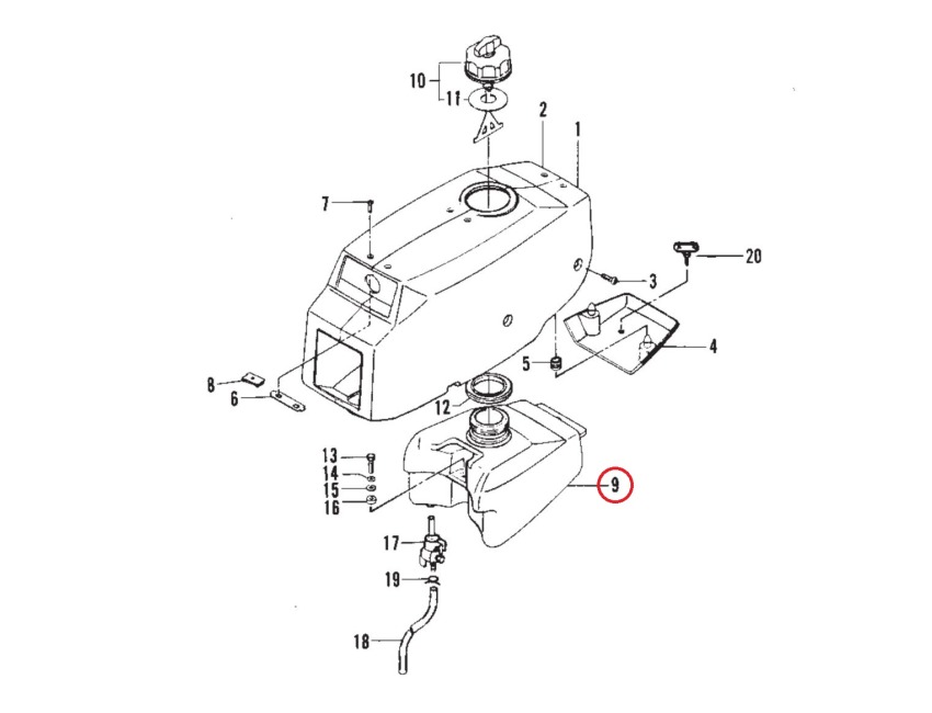 Fuel Tank 2.2HP Mercury Mariner 2-Stroke Outboard 2.2M Genuine - 1200 ...