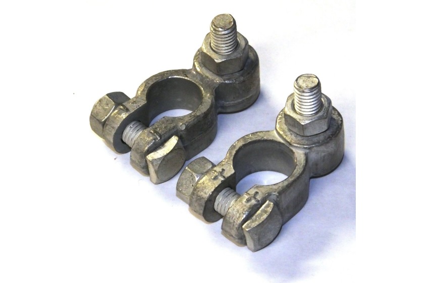 Battery Terminal Clamp Set - Positive and Negative - 8mm terminals ...