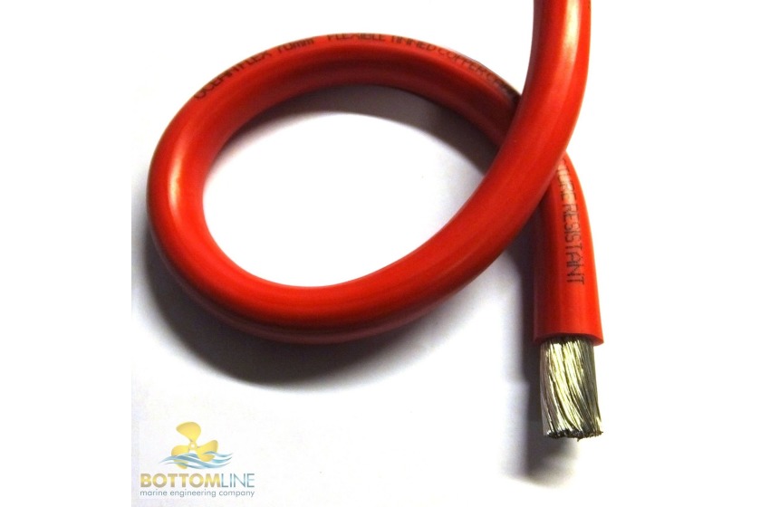 50mm Marine Tinned Battery Cable 345 Amp - RED - All Lengths | Tinned ...