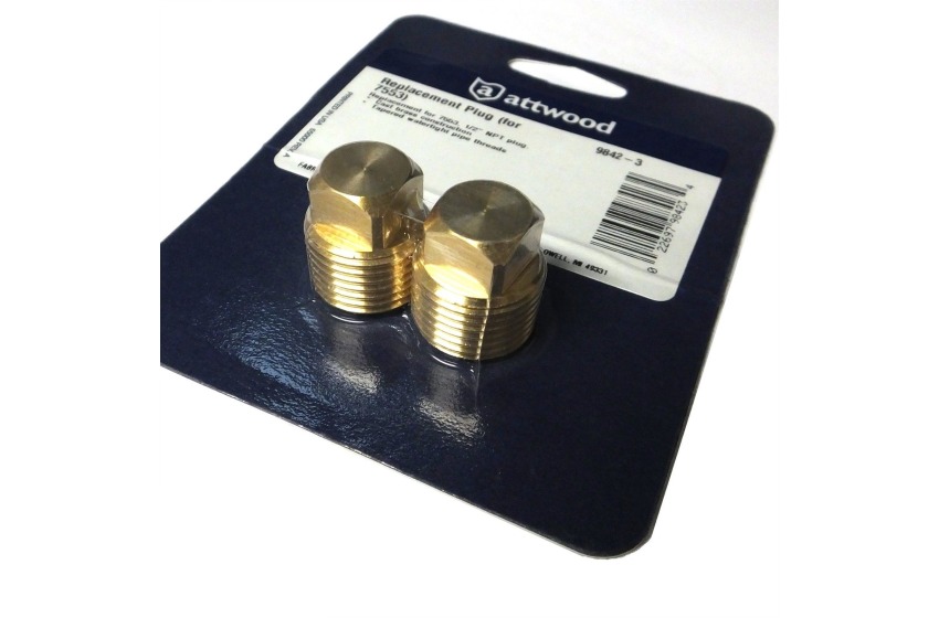 attwood Boat Drain Plug x2 -1/2" NPT tapered watertight - Brass ...