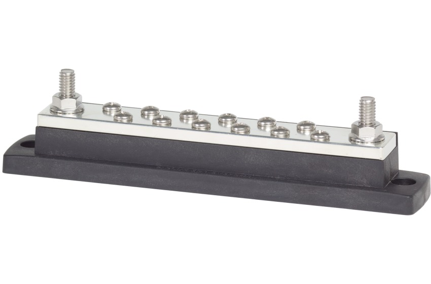 Blue Sea - MaxiBus 250A BusBar - Two 5/16"-18 Studs and Twelve #10-24 ...