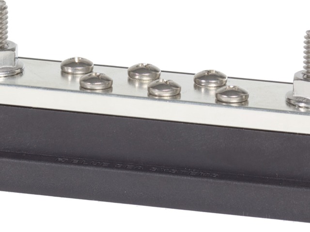 Blue Sea - MaxiBus 250A BusBar - Two 5/16"-18 Studs and Six #10-24 ...