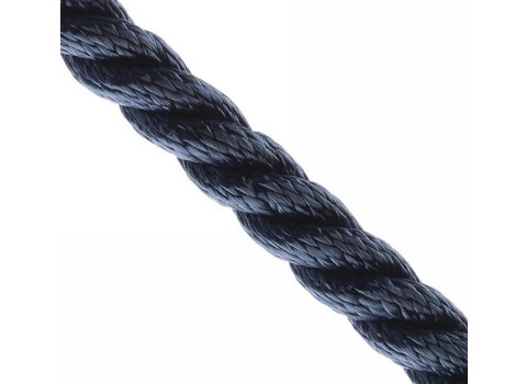 Polyester 3-Strand Mooring / Anchor Rope (Waveline) - Navy 12mm - Per ...