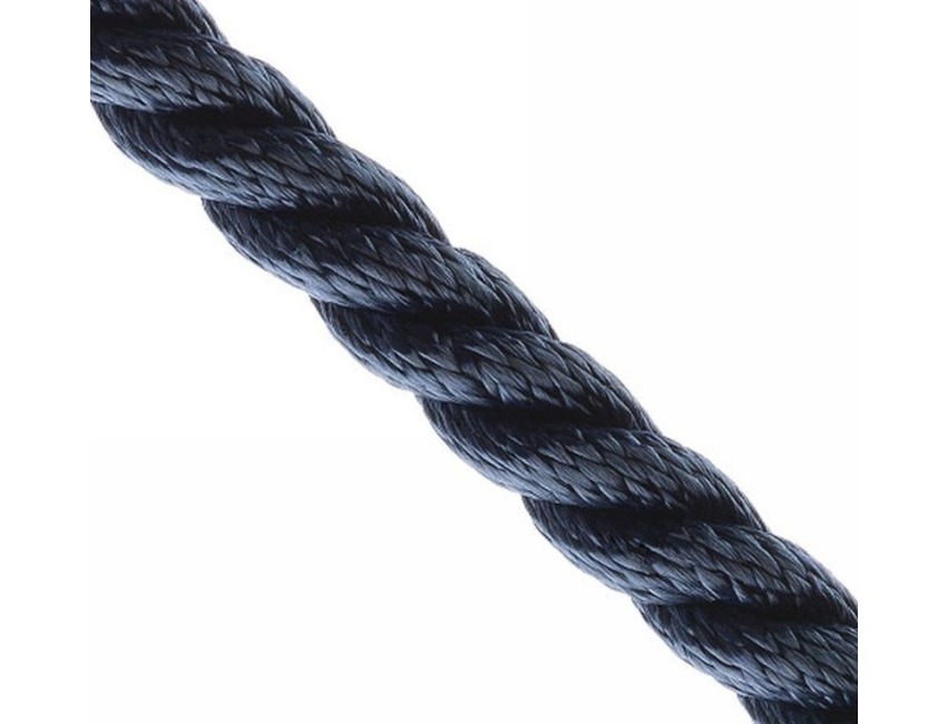 Polyester 3-Strand Mooring / Anchor Rope (Waveline) - Navy 16mm - Per ...