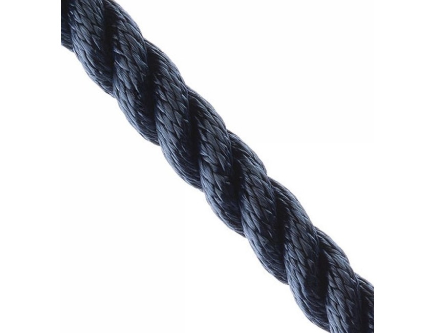 Polyester 3-Strand Mooring / Anchor Rope (Southern Ropes) - Navy 14mm ...