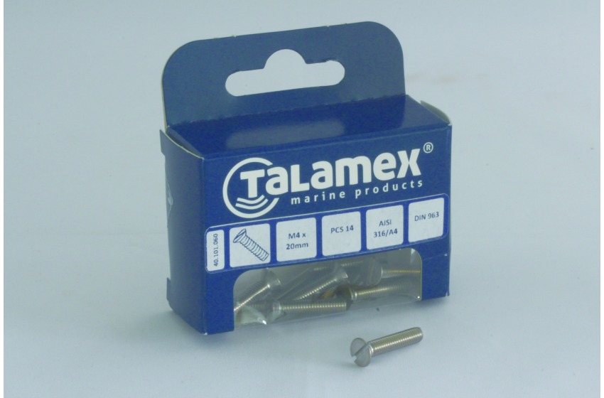 Talamex - HEAD SCREW CS M6X30. SLOTTED - 40.101.073 | Talamex | Bottom ...