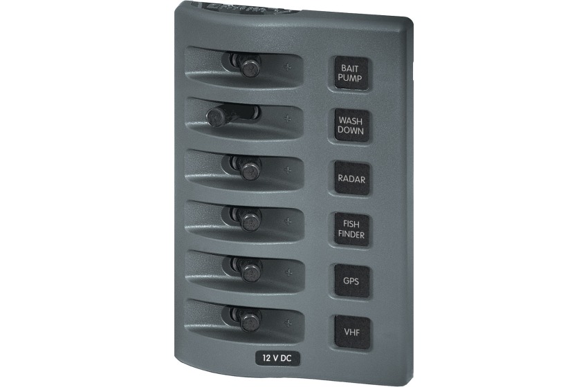 Blue Sea - WeatherDeck® 12V DC Waterproof Switch Panel - 6 Position ...
