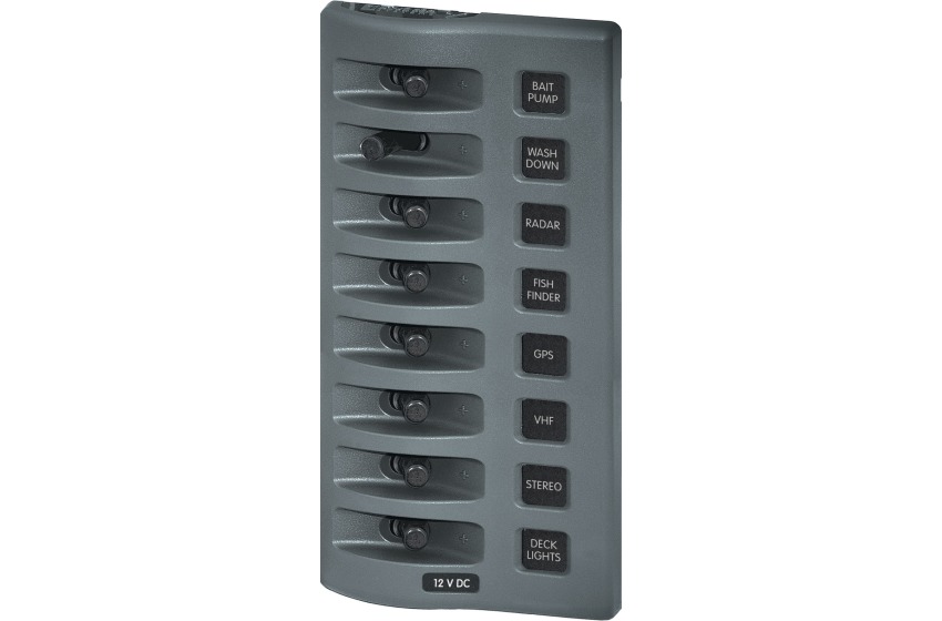 Blue Sea - WeatherDeck® 12V DC Waterproof Switch Panel - 8 Position ...