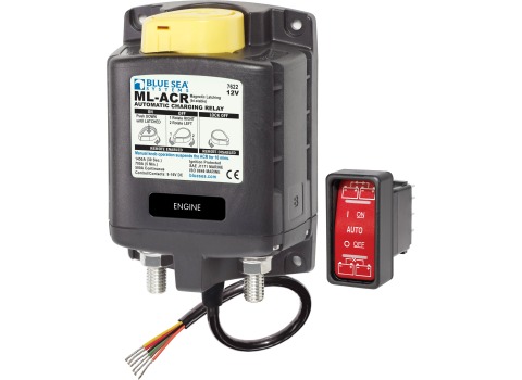 Blue Sea - ML-ACR Automatic Charging Relay with Manual Control - 12V DC ...