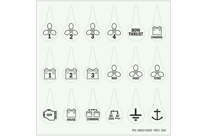 Blue Sea - Battery Switch ICON Label Kit - PN. 7902 | Battery Switches ...