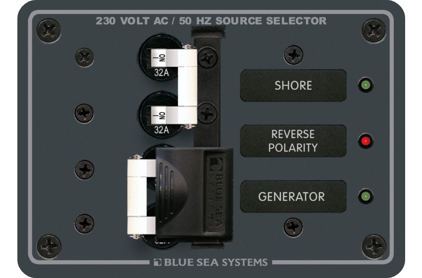 Blue Sea - AC Panel - 32A Toggle Source Selector [European] - PN. 8161 ...