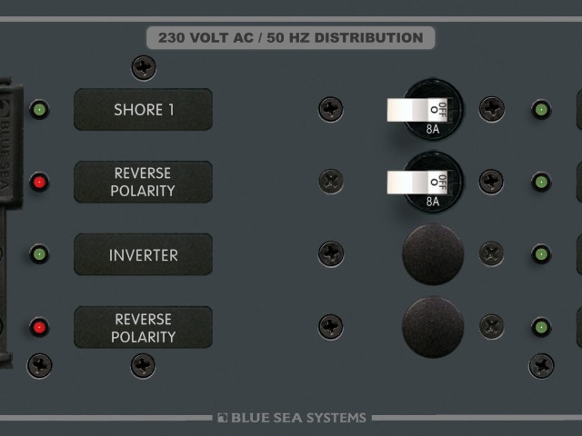 Blue Sea - AC Panel - 2 Sources + 4 Positions - PN. 8599 | AC Panels ...