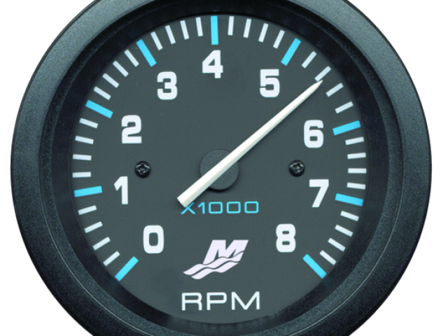 Mercury - TACHOMETER KIT (0-8000 RPM) Black Face, Blue Graduations ...