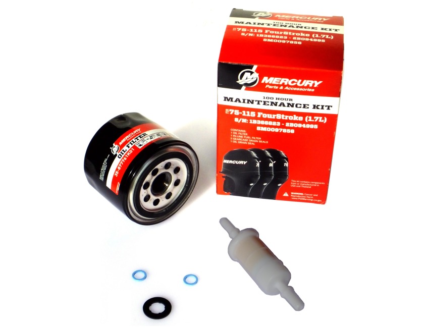 Mercury - 100 hour Maintenance Service Kit - 75-115 HP Four Stroke ...