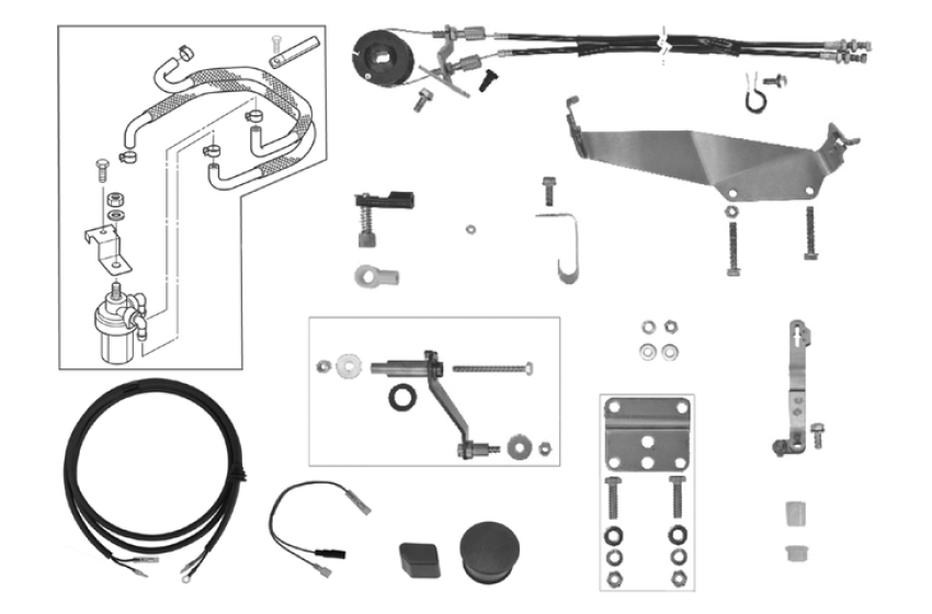 Mercury - REMOTE CONTROL CONVERSION KIT 4HP 5HP 6HP - Quicksilver ...