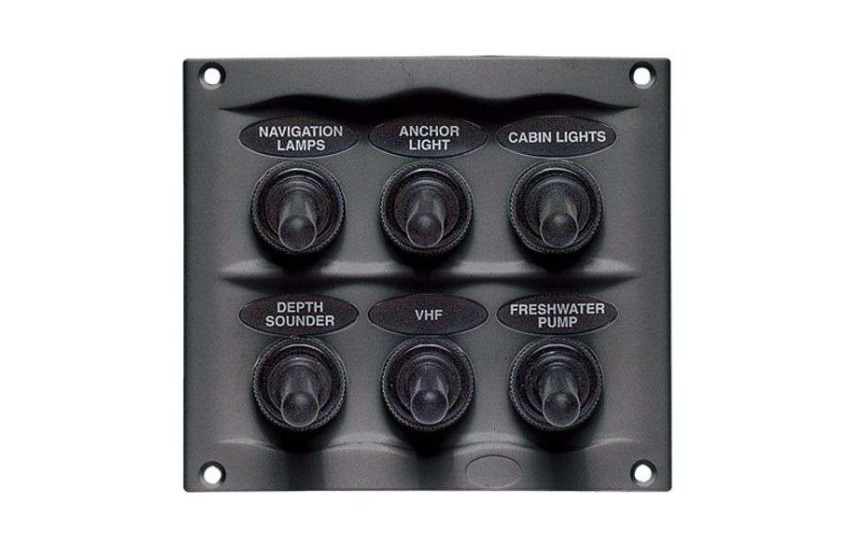 BEP - SWITCH PANEL DC Waterproof 6XON/OFF CHARCOAL - 900-6WP | Switches ...