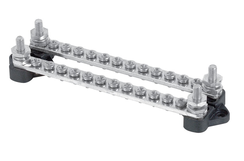 BEP - BUS BAR Double 12X 4MM SCREW TERMINAL 2X 6MM Input Stud 100A No ...