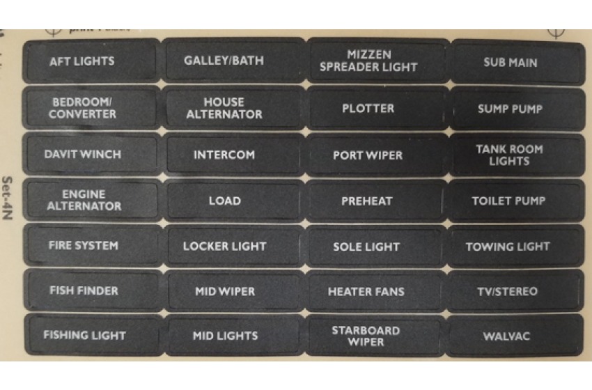BEP - LABEL SET FOR CIRCUIT BREAKER PANELS - SET 4 - SET-4N | Switches ...