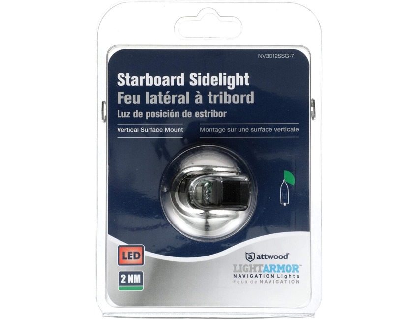 attwood LED 2NM Stainless Starboard - Vertical Surface Mount Navigation ...