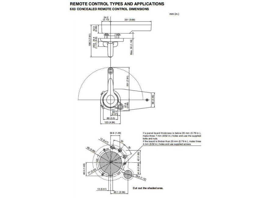 Genuine YAMAHA 6X3 Flush Mount Remote - Starboard Mount - Concealed ...