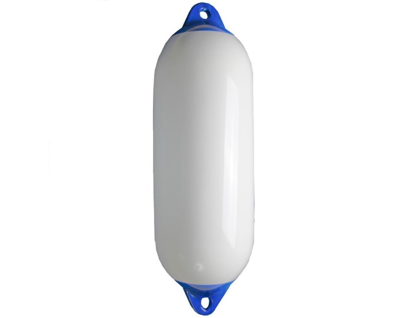 Cylindrical fender No.5 - 30cm x 90cm - White with Blue Top - 79.115. ...